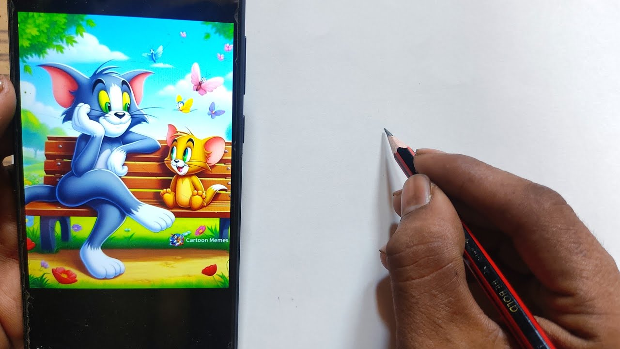 Tom and jerry drawing, Outline tutorial | Step by step | part - 1 - YouTube