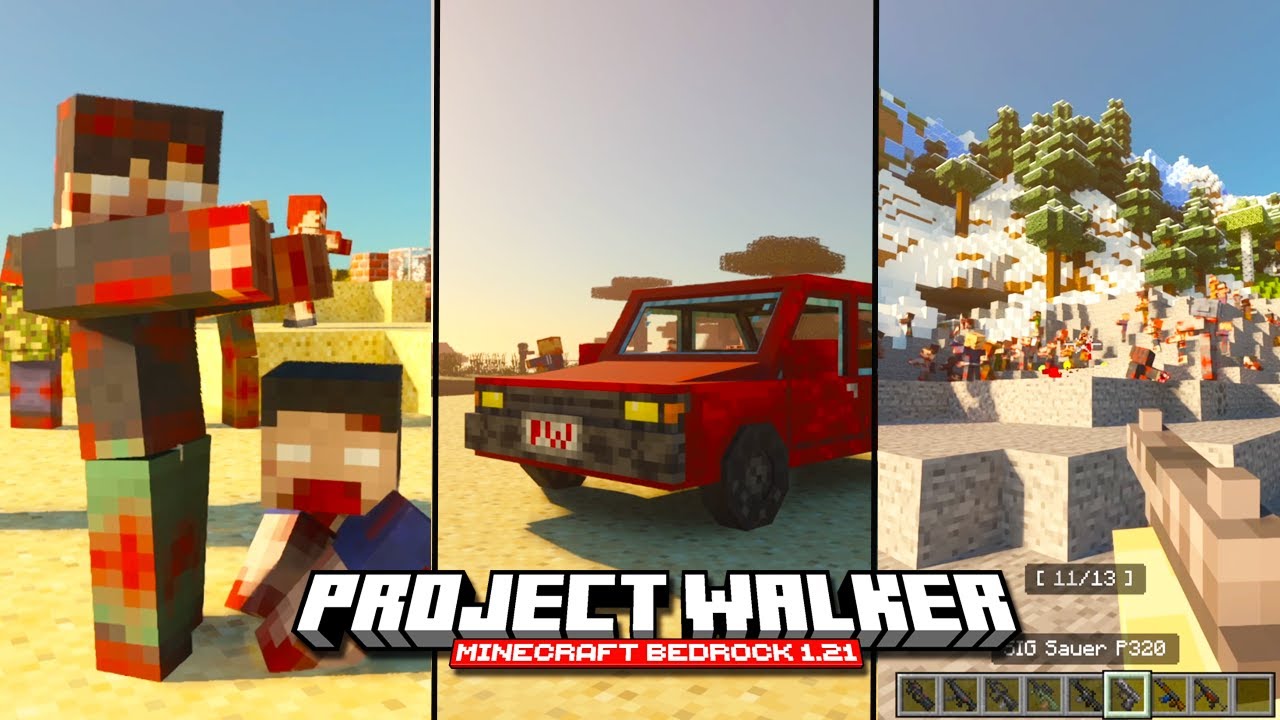 ADDON de APOCALIPSIS ZOMBIE para MINECRAFT PE 1.21 * project walker addon * MODS para MINECRAFT ...