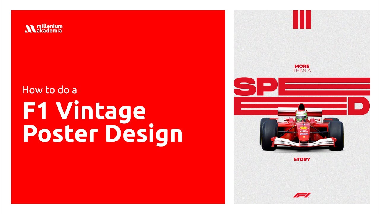 F1 Vintage Poster - Poster Design Tutorial - YouTube