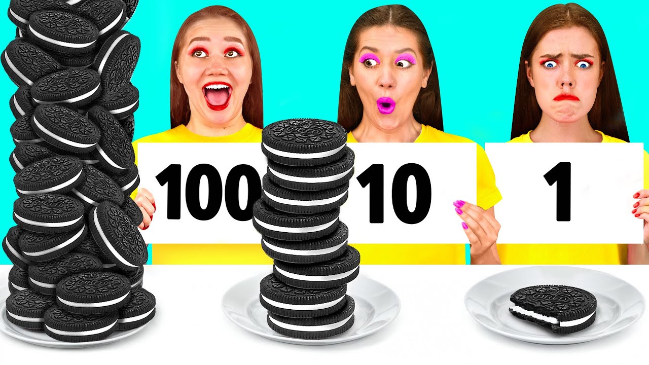 100 Capas de Alimentos Desafío | Cocina Sabrosa Hacks por 4Fun Challenge - YouTube