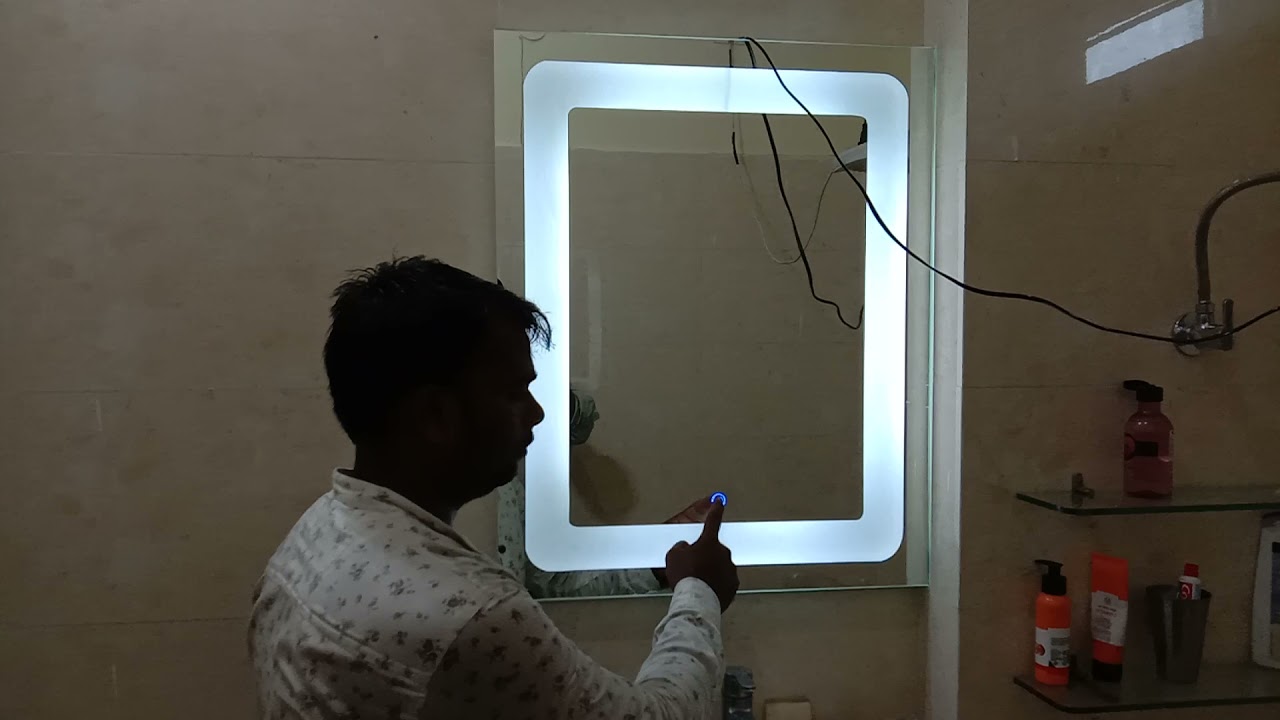 LED mirror touch sensor with dimmer - YouTube