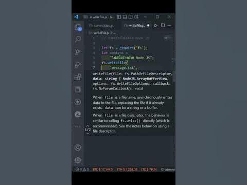 Node JS | Write File #shorts - YouTube