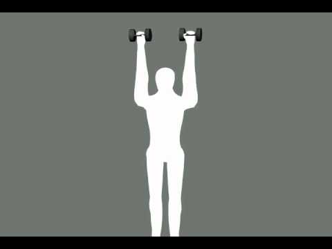 Arms: weight lifting over the head by straightening elbows - YouTube