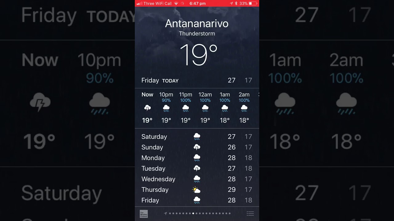 IOS 11.2 Beta 6 Weather App Thunderstorm - YouTube