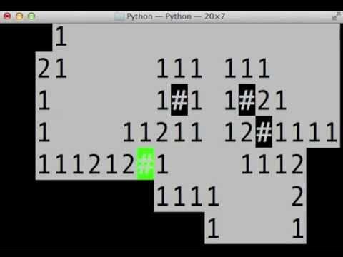 Text Based Minesweeper (uses the Python curses module) - YouTube