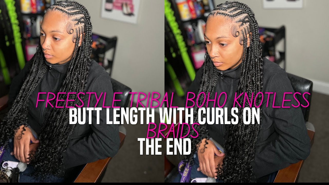 FREESTYLE TRIBAL BOHO KNOTLESS BUTT LENGTH WITH CURLS ON THE END ...