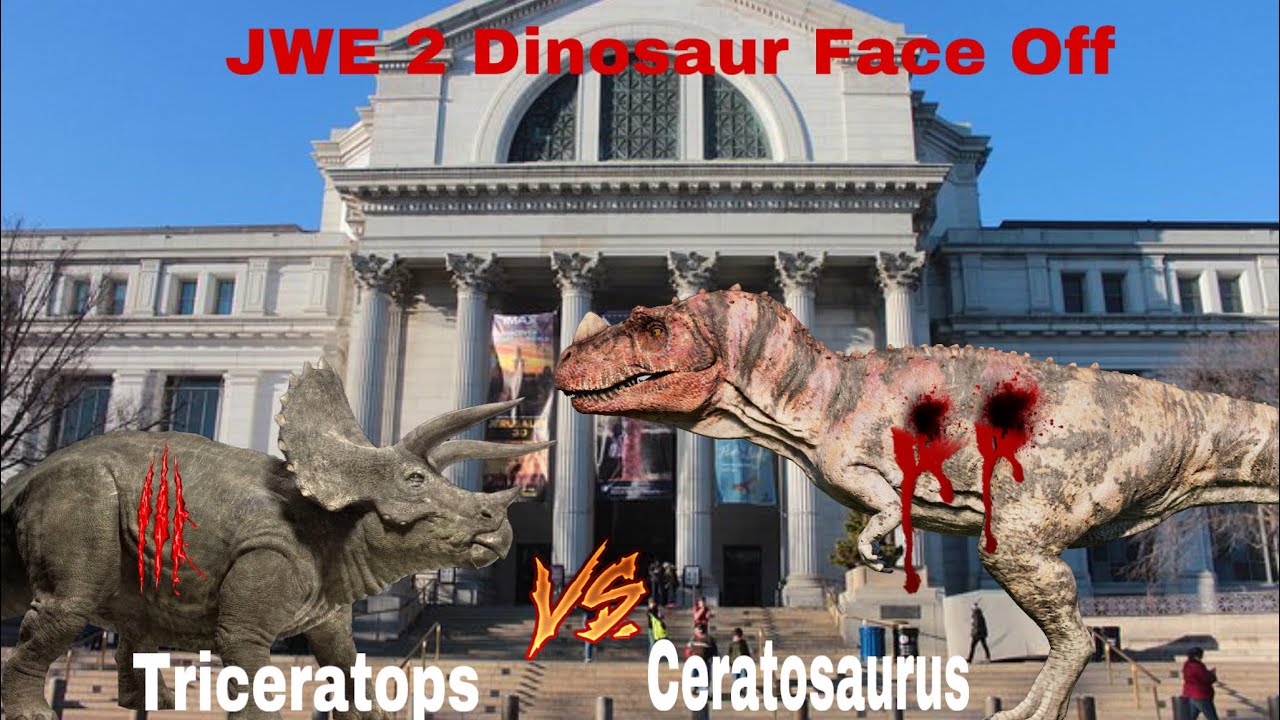 JWE 2 Dinosaur Face Off Triceratops vs Ceratosaurus 2023 - YouTube