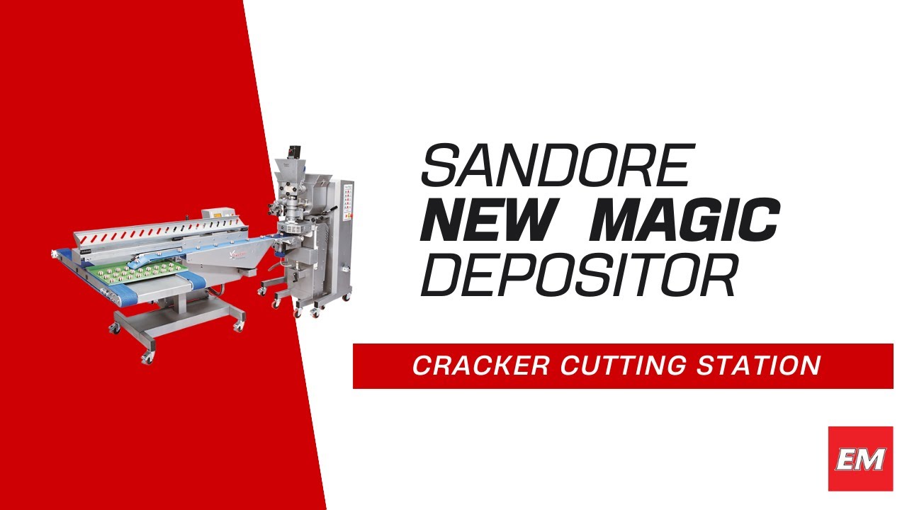 Sandore depositor with cracker cutting stations - YouTube