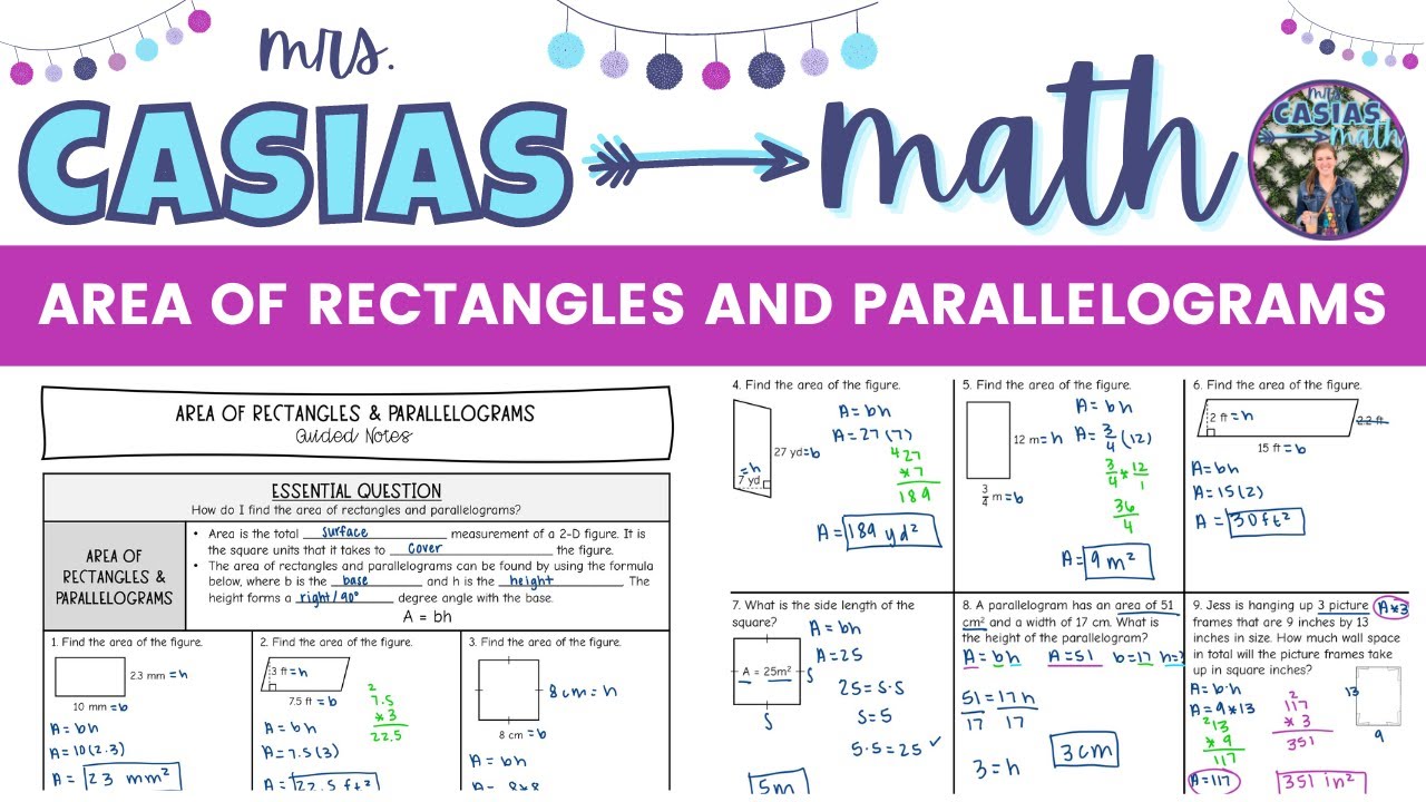 Area of Rectangles and Parallelograms | 7th Grade Math Lesson - YouTube