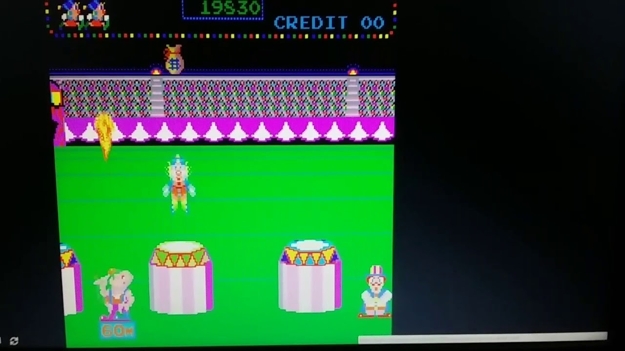 Circus Charlie Gameplay on MAME Arcade Game Circus Charlie Konami Game ...