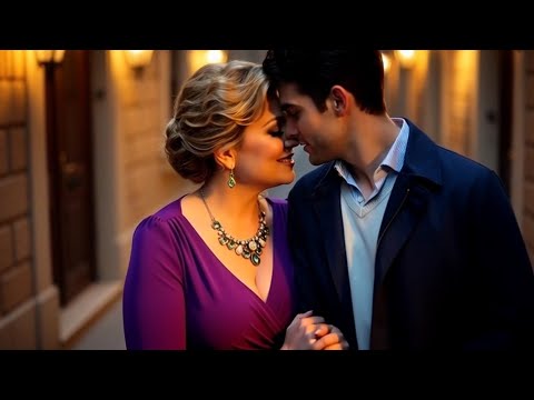 A mature woman's first date ends with tender 13 kisses from a young man