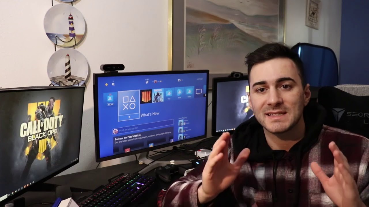 Speros Gaming Setup Tour! NEW 2019 Balckout/Streaming Setup! - YouTube
