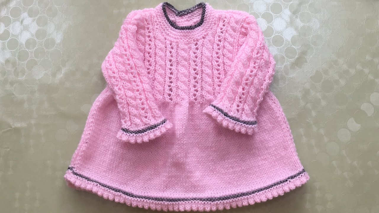 How to Knit Smart Baby Dress - Easy and Detailed Tutorial - YouTube