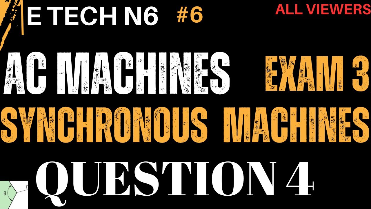 Electrotechnics N6 Ac Machines Exam 3 November 2024 Question 4 ...