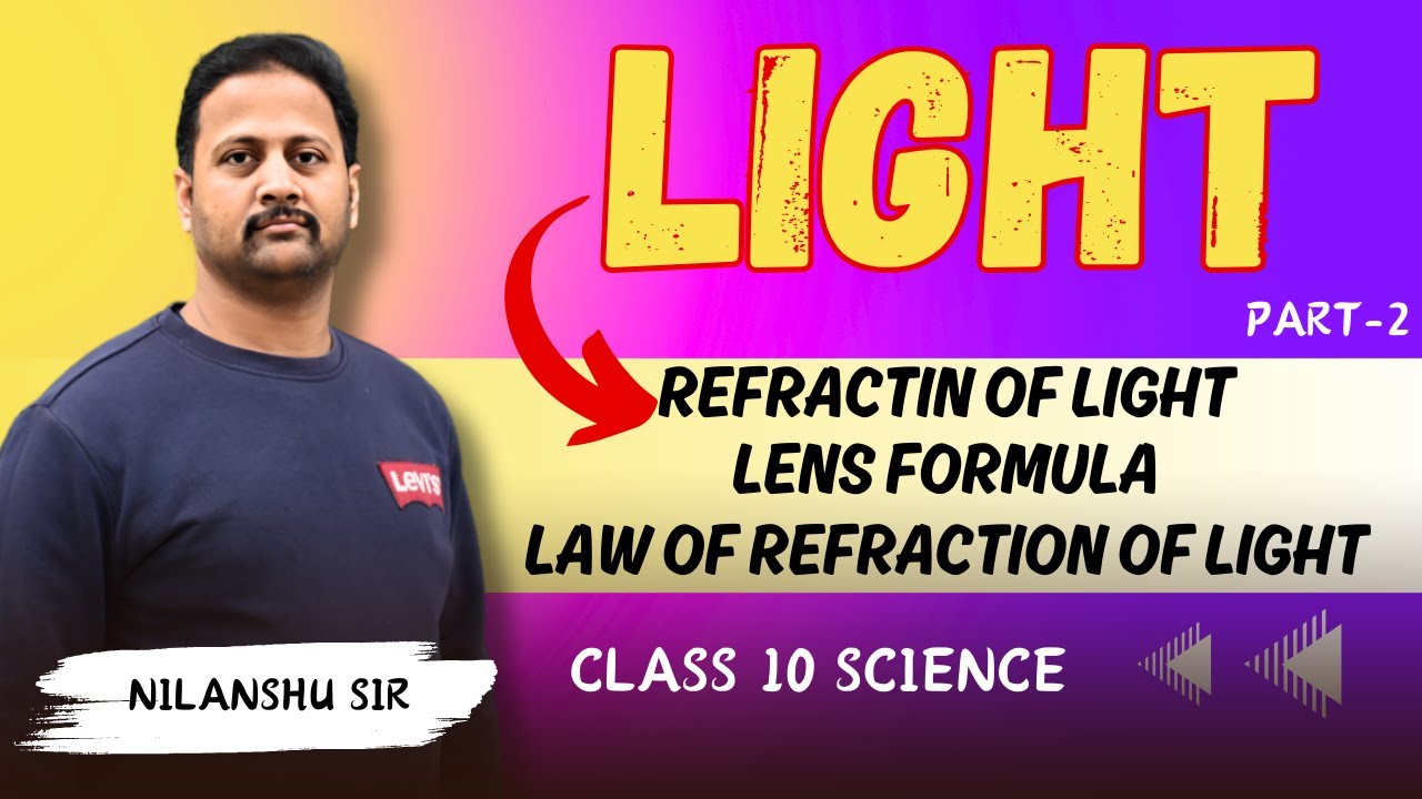 Refraction of light | Lens formula | Law of refraction of light | Class ...