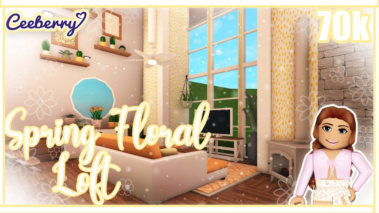 Bloxburg | Spring Floral Loft Apartment 70k | Speed Build - YouTube