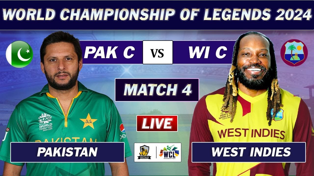 PAKISTAN vs WEST INDIES MATCH 4 WORLD CHAMPIONSHIP OF LEGENDS LIVE | PAK vs WI LIVE MATCH ...