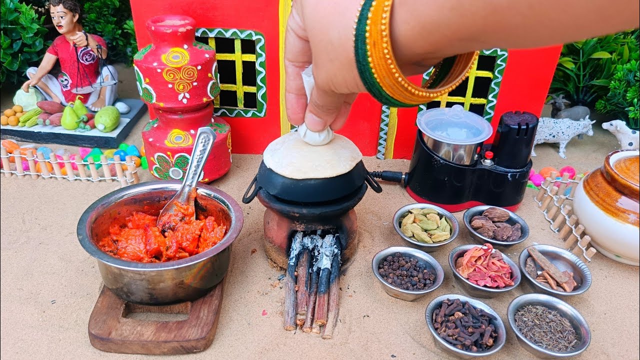 Miniature Chicken Korma With Rumali Roti Recipe | Miniature Cooking ...