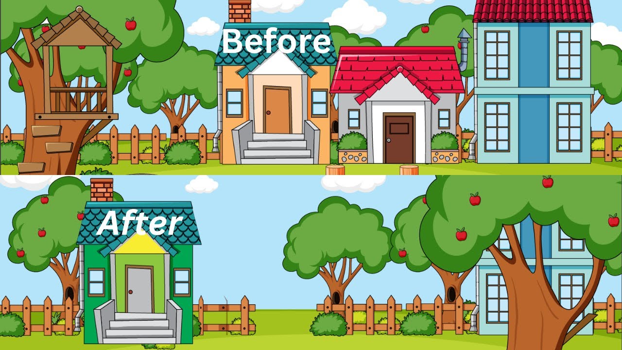 Adobe Illustrator How to create and modified village Background | How ...