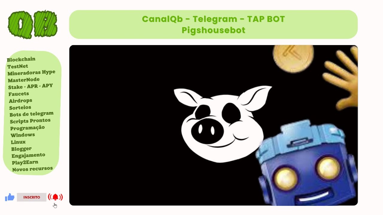 CanalQb - Telegram - TAP BOT - pigshousebot - YouTube