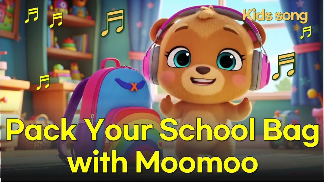 Pack Your School Bag with Moomoo | Fun Animation & Dance for Kids ...
