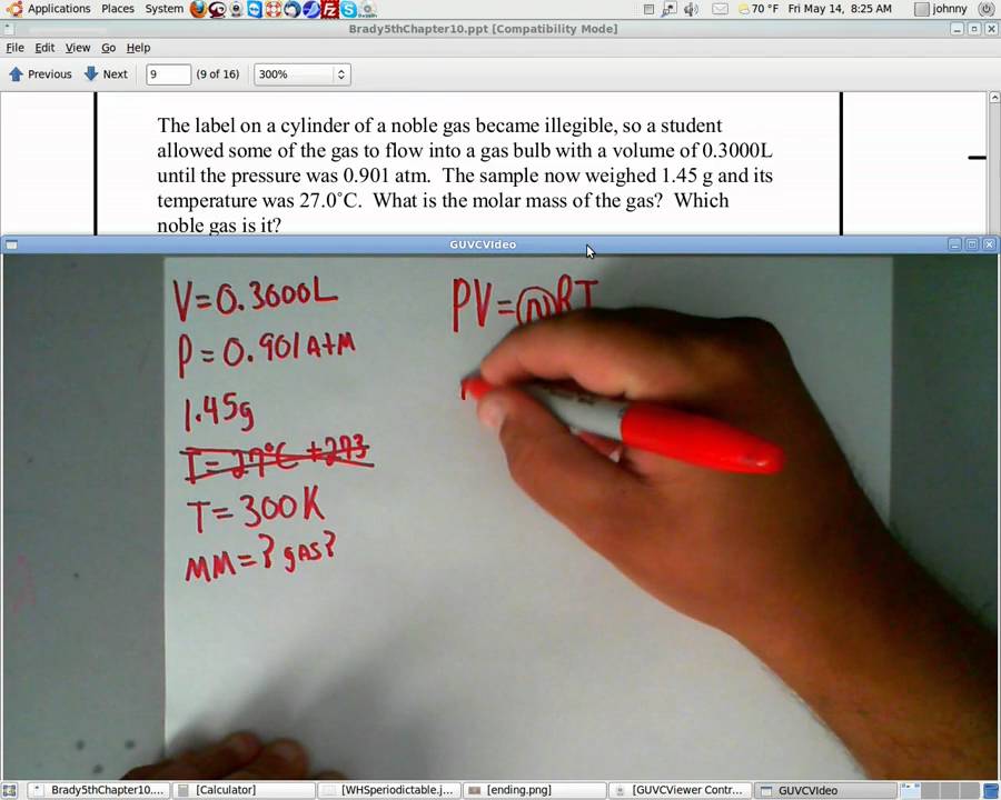 Ideal Gas Law Problem #2 | Determine Molar Mass of the Gas | www ...