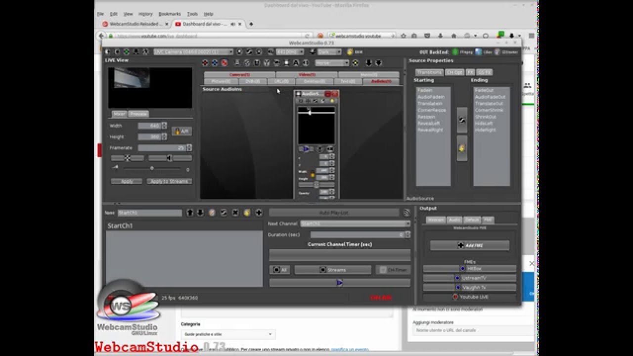 WebcamStudio 0.73 - YouTube LiVE Streaming Example - YouTube
