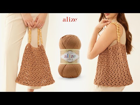 Alize Diva ile Tığ İşi Çanta