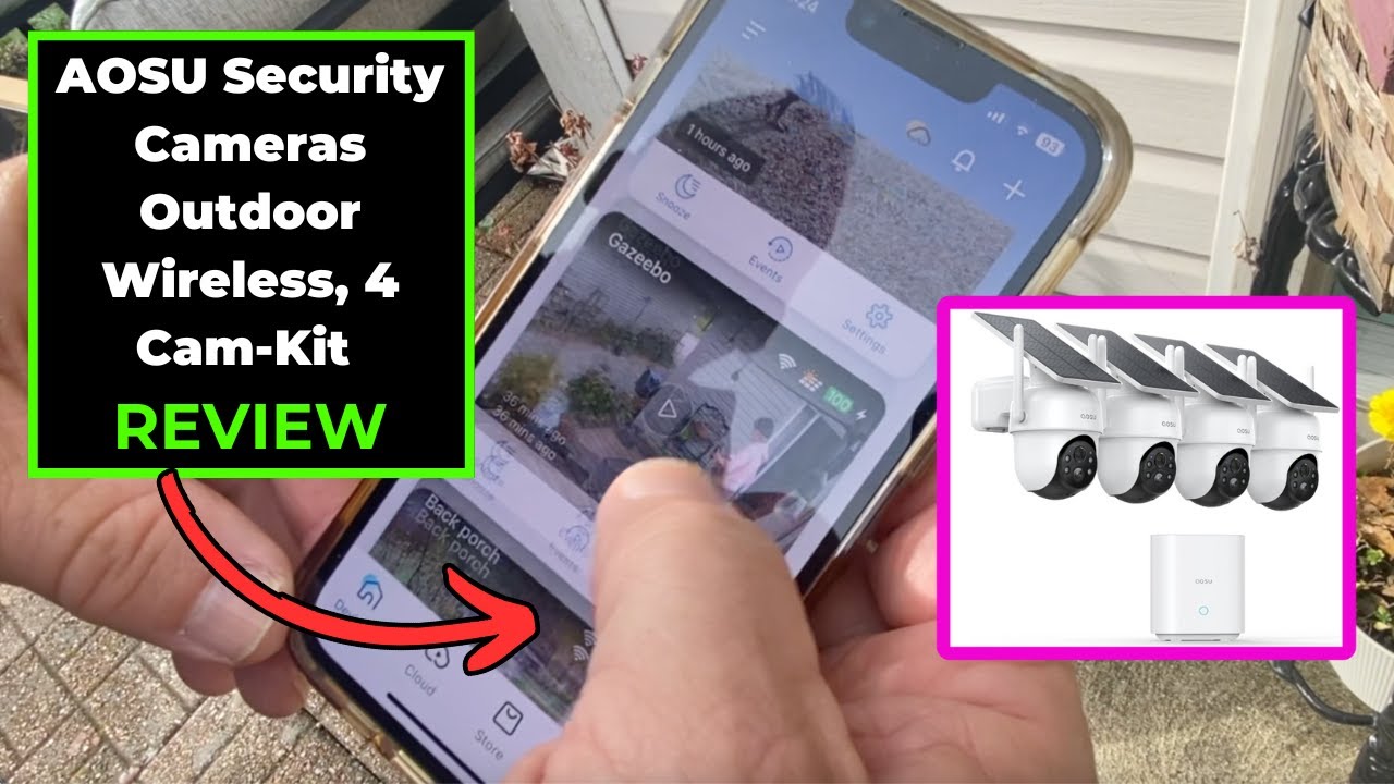 AOSU Security Cameras Outdoor Wireless 4 Cam Kit Solar Review - YouTube
