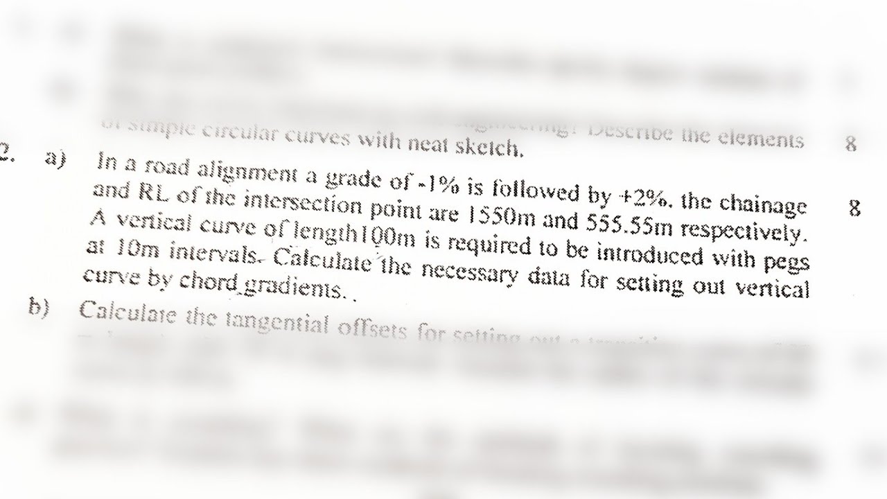 Chord Gradient Method | Vertical Curve | Curve | Surveying II - YouTube