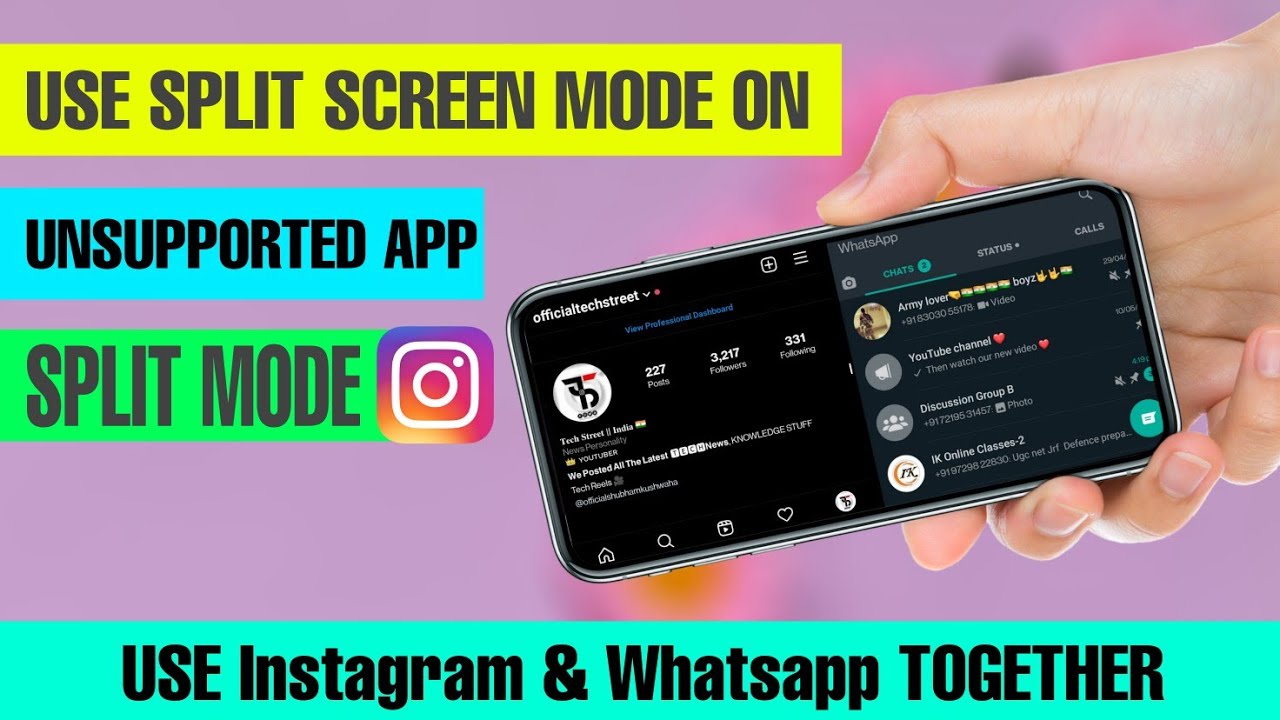 How to use instagram on split screen || Split Screen For all ...