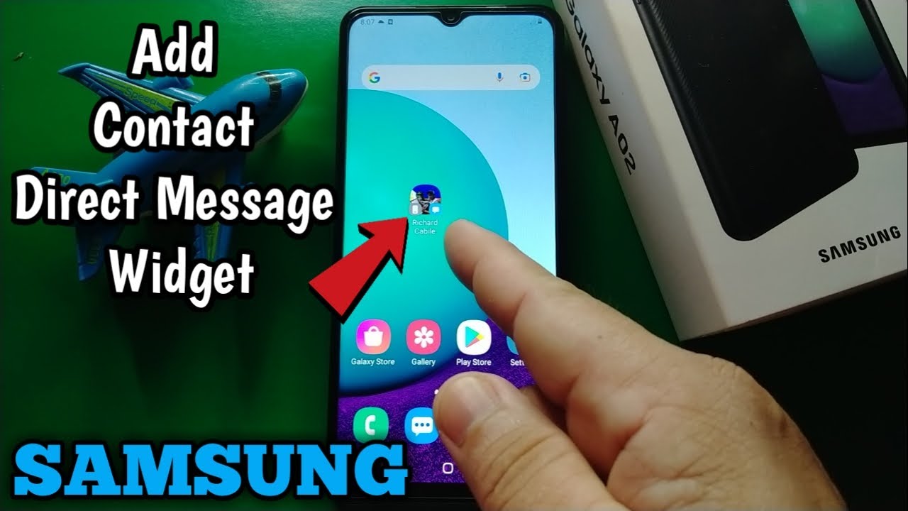 How to Add Contact Direct Message Widget on Samsung Galaxy A02 - YouTube