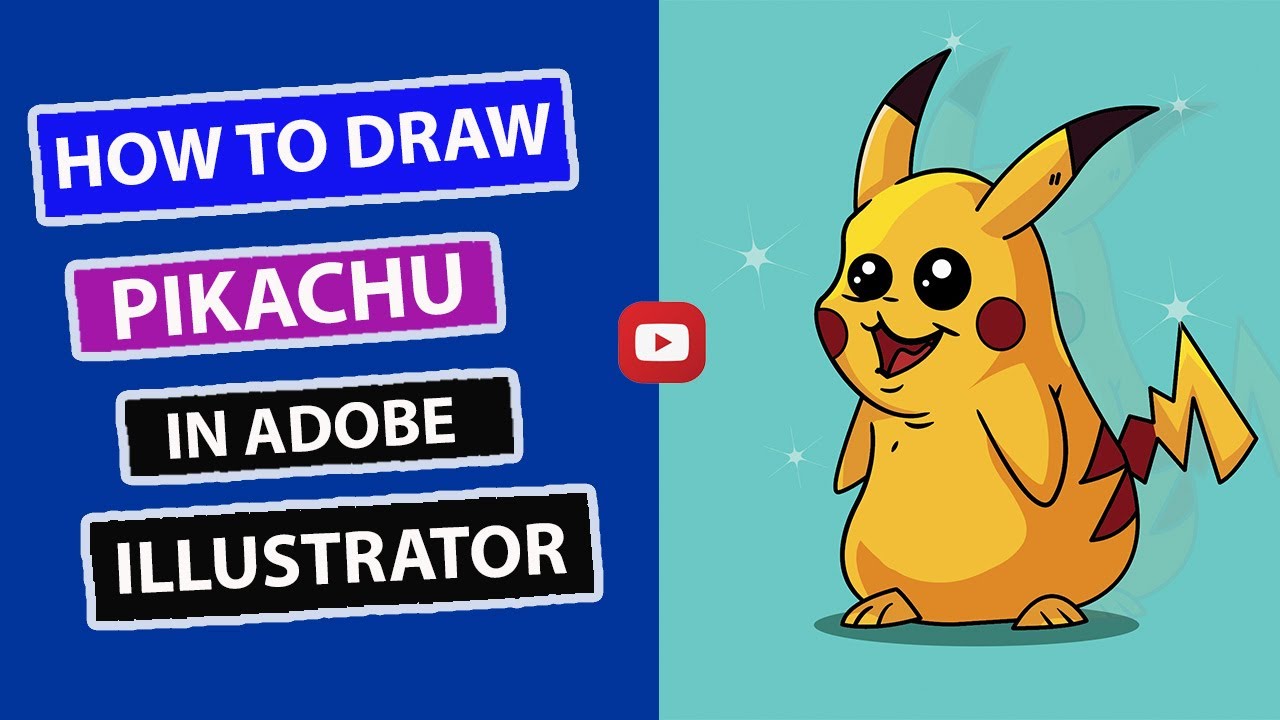 HOW TO DRAW PIKACHU IN ADOBE ILLUSTRATOR | 5 SIMPLE STEPS - YouTube