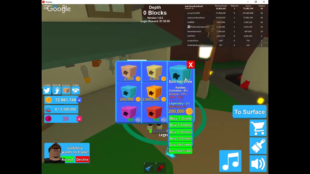 Roblox mining simulator - YouTube