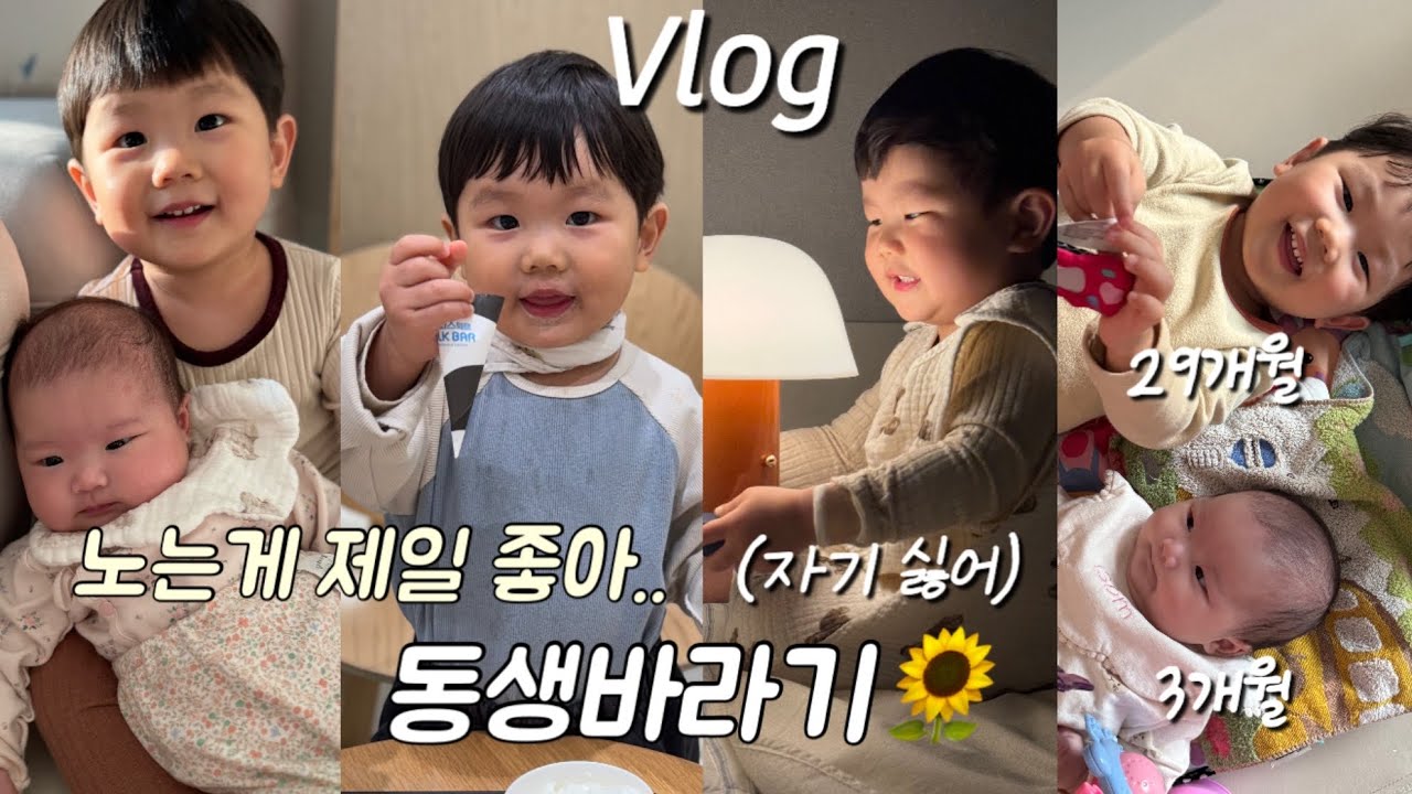 Vlog 자기 싫어 계속 놀고싶은 29개월 동생바라기🌻 겨울방학 이모저모 홈메이드쿠키 국립세계문자박물관 기차컨셉카페 인천도시역사관 육아브이로그 남매일상