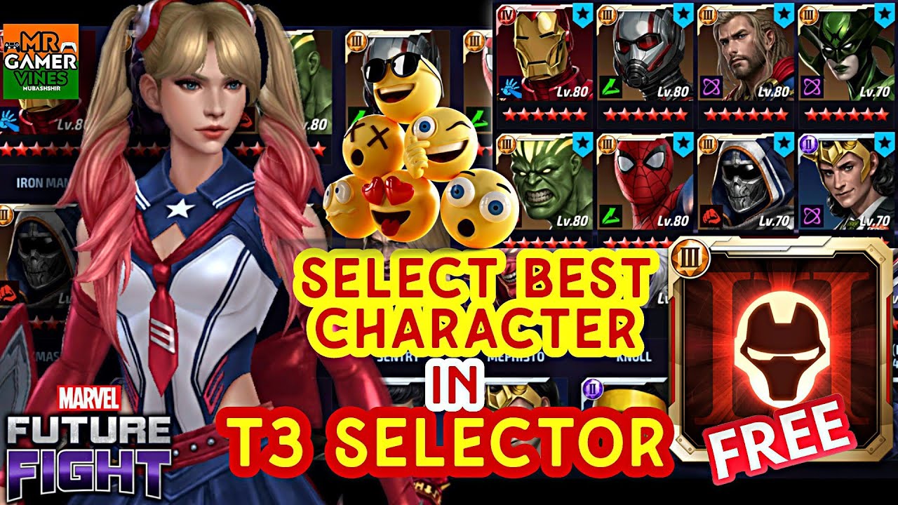 😏Free T3 Selector 🤫 BEST character SELECT in Marvel future fight Mr ...