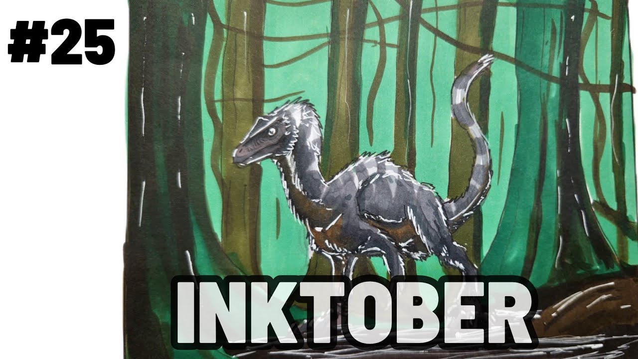 Draw a Paleoart Dinosaur INKTOBER DAY 25 Troodon - YouTube