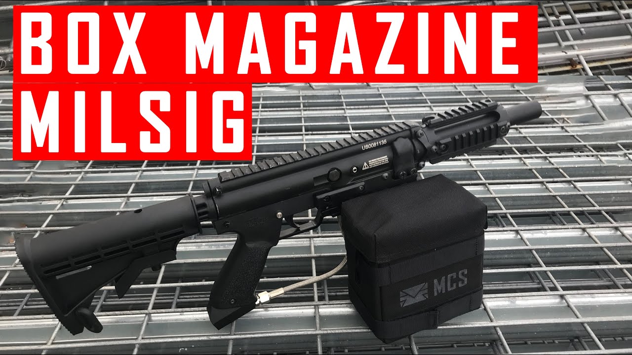 Milsig Paintball Gun with MCS Box Magazine Shooting Demo - YouTube