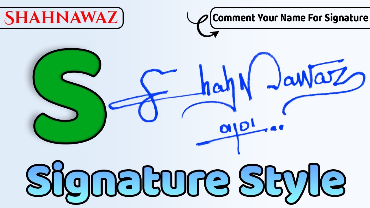 ️ Shahnawaz Name Signature Style Request Done - YouTube
