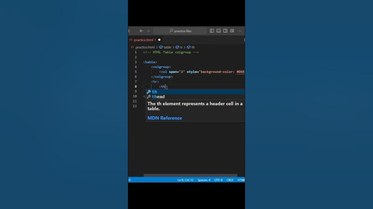Html Table Colgroup Html Frontend Webdevelopment Coding Webdesign Code Programming