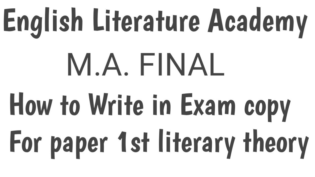English Literature M.A. final how to write answers in exam copy for ...