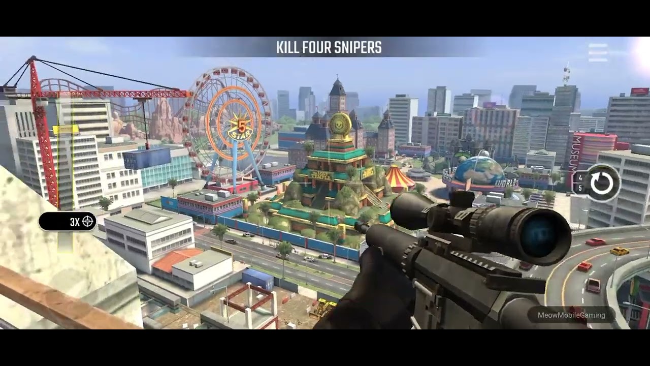 Pure Sniper Z10 Mission 33 Temple Gun Kill Four Snipers - YouTube