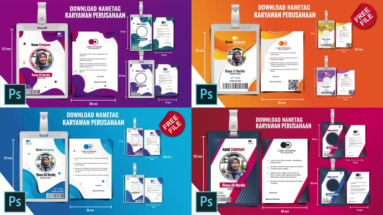 Free File .PSD : Download Kumpulan Format ID card Karyawan Photoshop ...