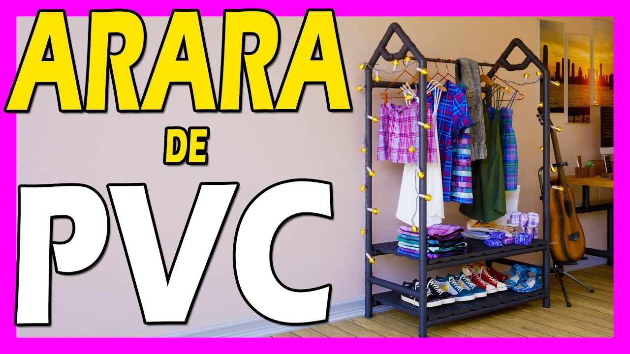 SUPER ARARA DE ROUPAS DE CANO PVC - Fácil e Barato - Faça hoje mesmo ...