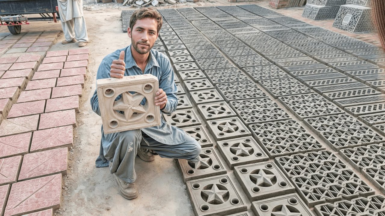 Making Cement Concrete Lattice Window | Excellent Craft Technique - YouTube