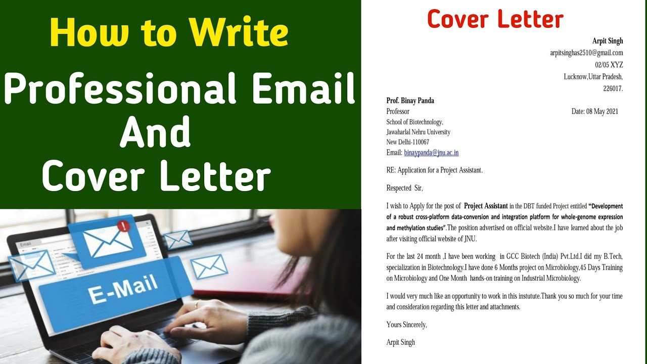 How to write cover letter and Mail for research post !! - YouTube