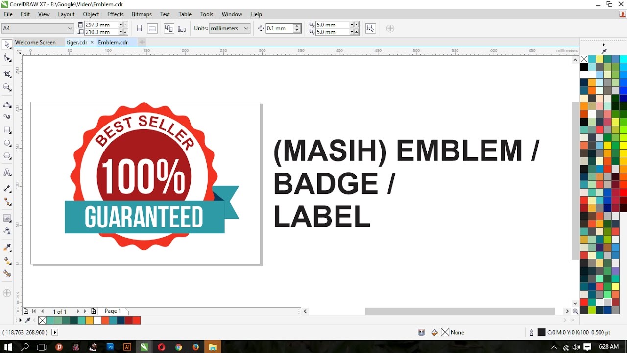 Tutorial Membuat Emblem Badge Label di Corel Draw Part 2 - YouTube