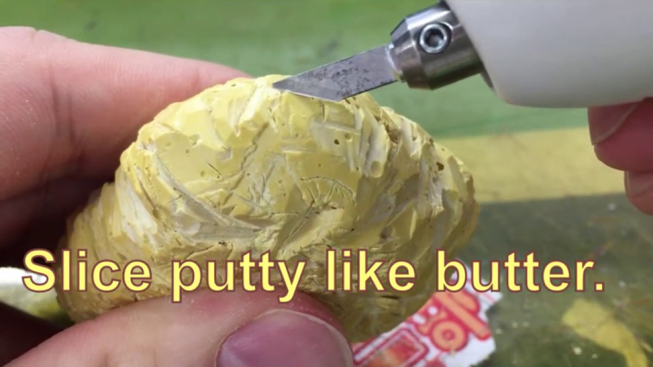Cut putty with Ultrasonic Cutter - Echo Tech - YouTube