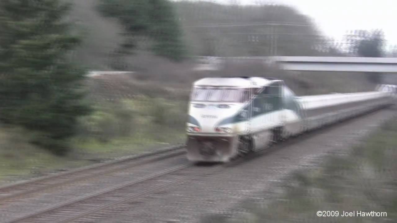 Amtrak Cascades 506 Run By North of Tenino, WA 01/25/2009 HD - YouTube
