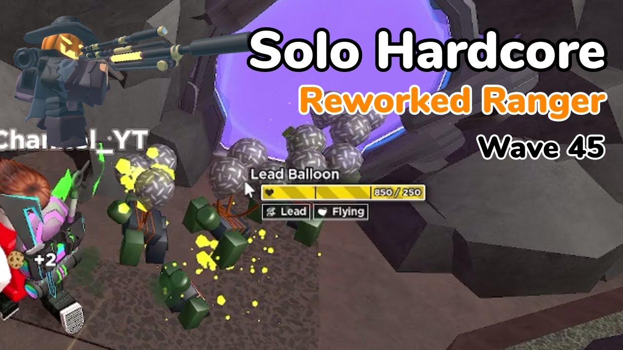 Solo Hardcore to Wave 45 with Reworked Ranger | TDS Roblox - YouTube